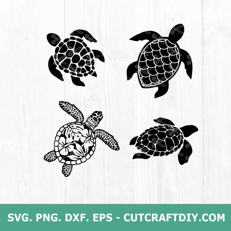 Sea Turtle SVG, Sea Turtle Clipart, Turtle SVG, PNG, DXF, EPS, Cut Files