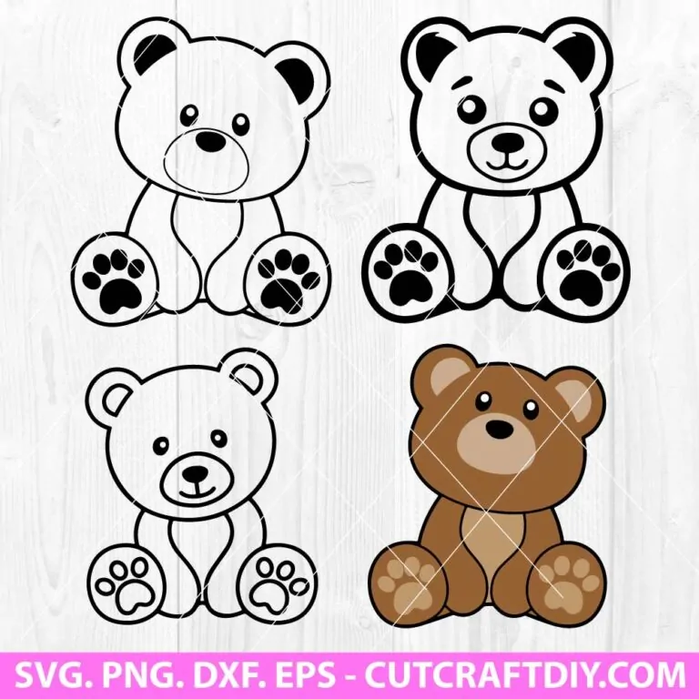 Teddy Bear SVG Cut File | Bear SVG | Cute Bears SVG | PNG | DXF | EPS ...