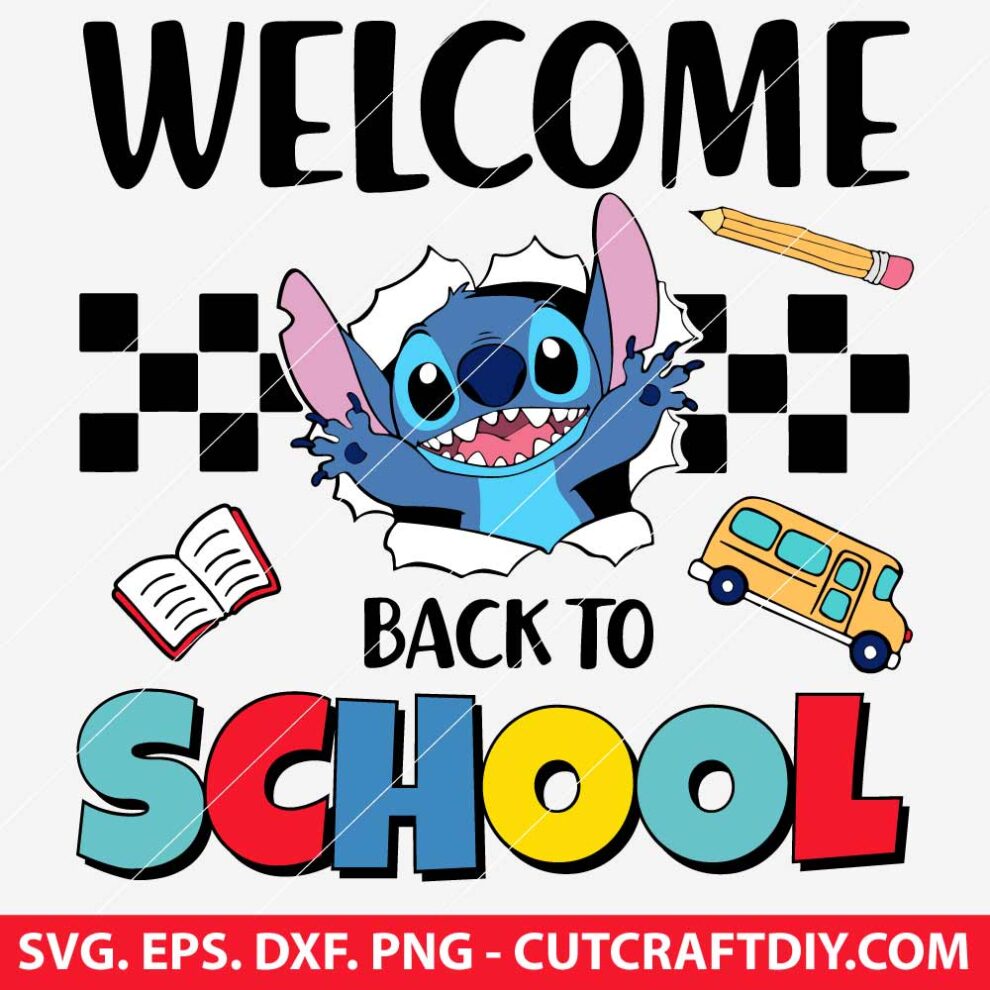 Welcome Back To School SVG, Stitch SVG, Lilo and Stitch SVG